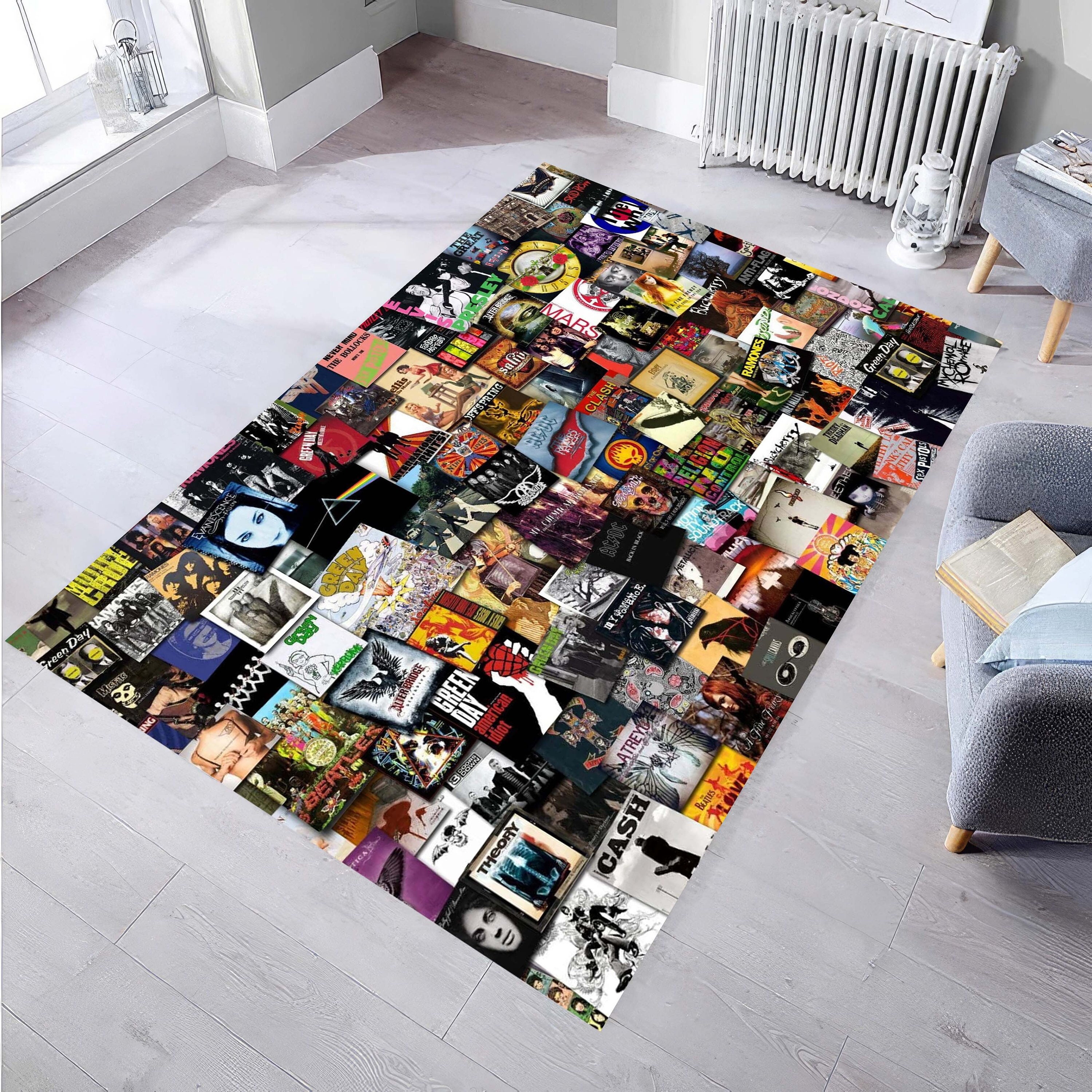 Rock Music Album Cover Rug, Rock Music Rug, Rock Music Bands Area Rug ...