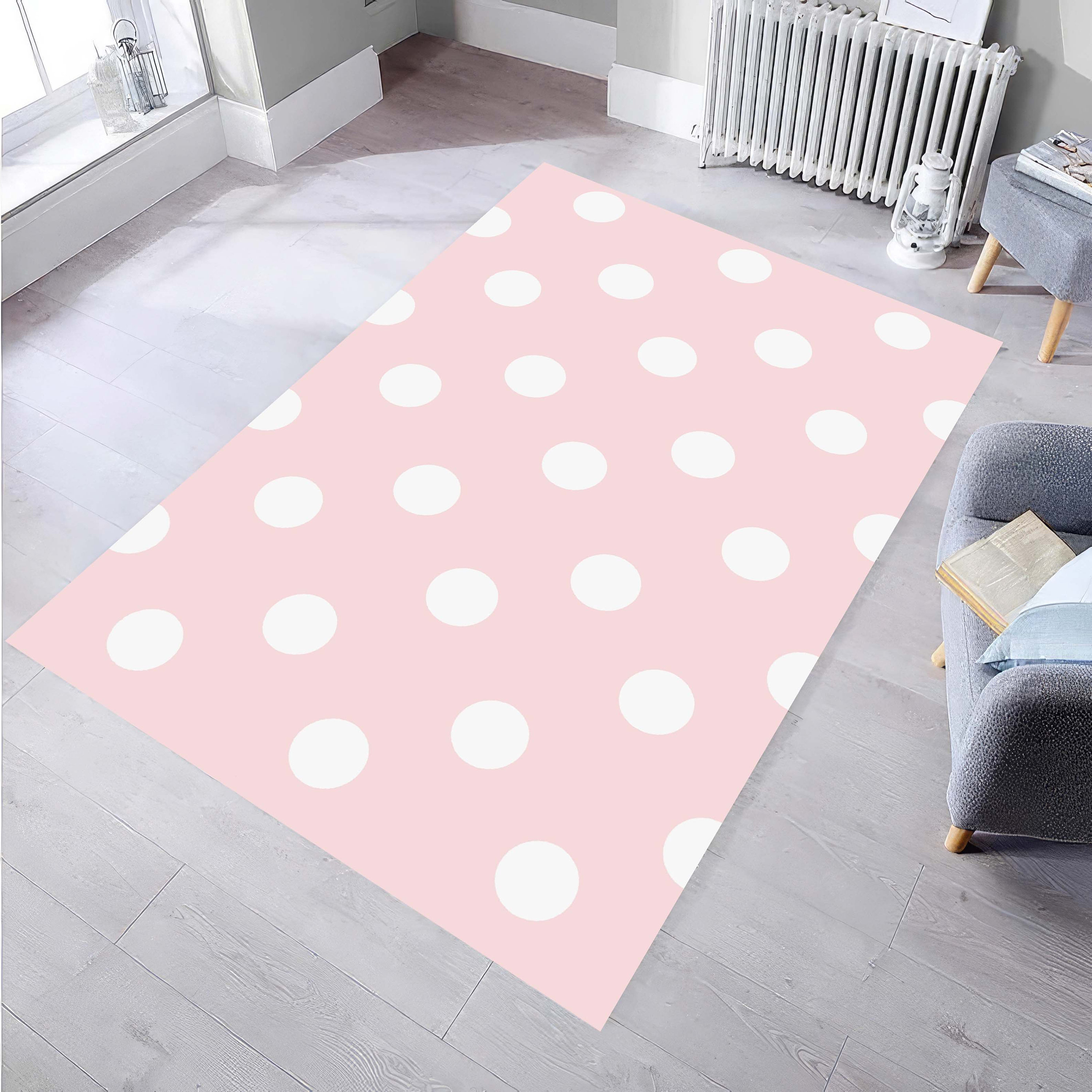 Pink Polka Dots Rug Cute Baby Room Rug, Newborn Rug, Girl Room Rug ...