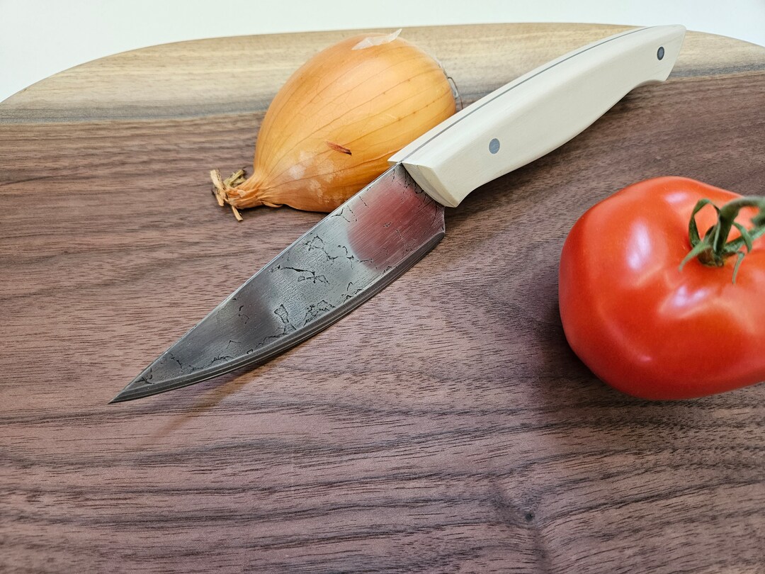 Handmade Kitchen Knife From Recycled Saw Blade, Made in Canada, White ...