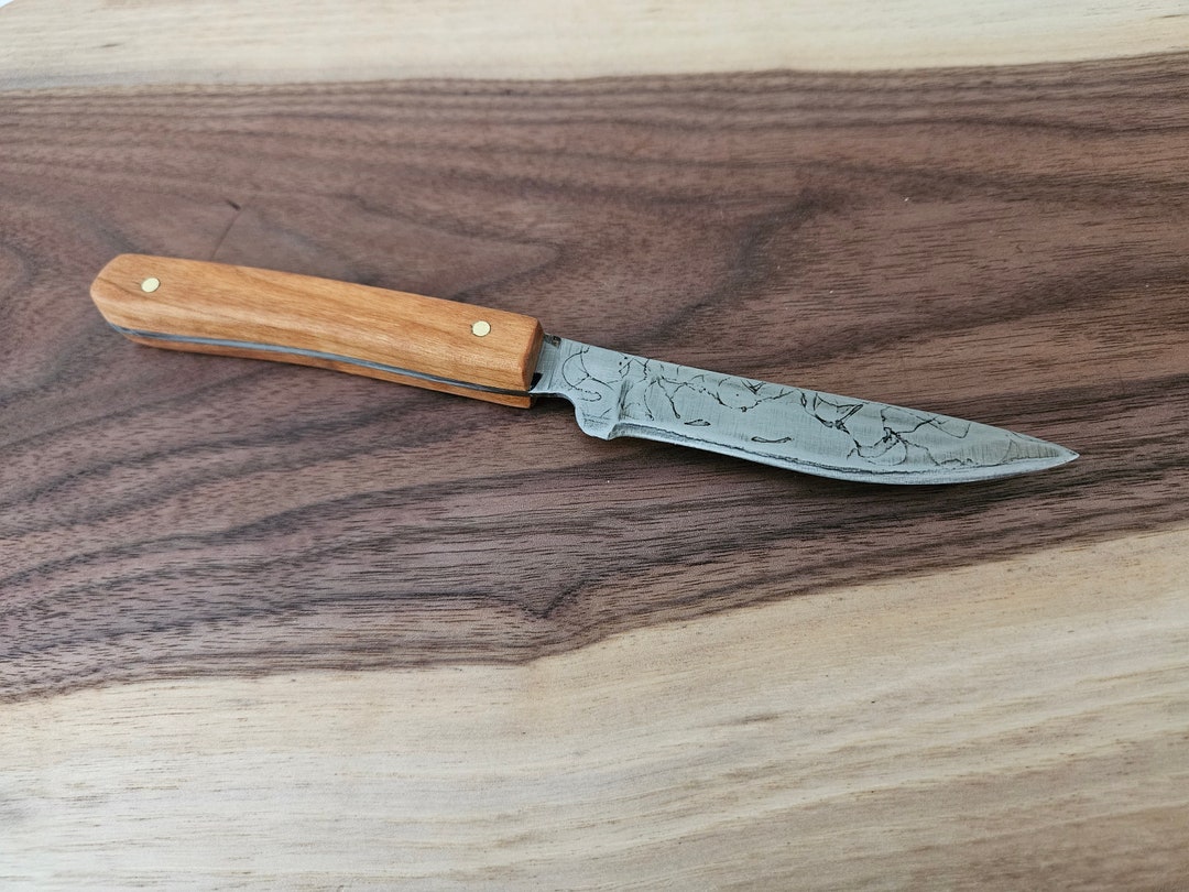 Handmade Kitchen Paring Knife Forged From the Leaf Spring of a Car ...