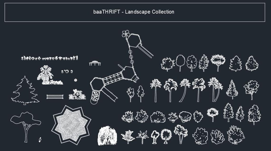 Landscape CAD Blocks Bundle – 2D Autocad DWG Library (4-pack) | Trees ...