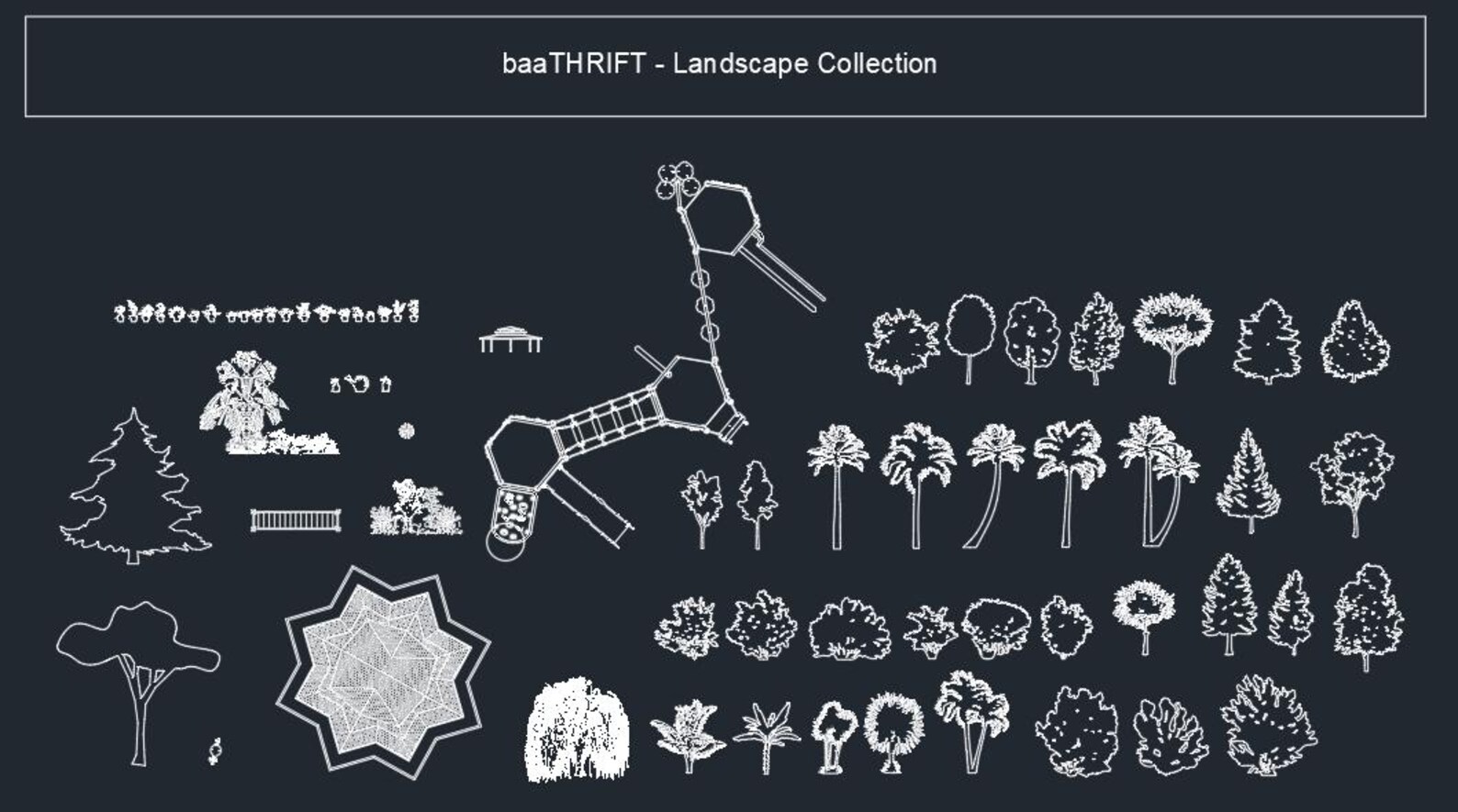Landscape CAD Blocks Bundle – 2D Autocad DWG Library (4-pack) | Trees ...