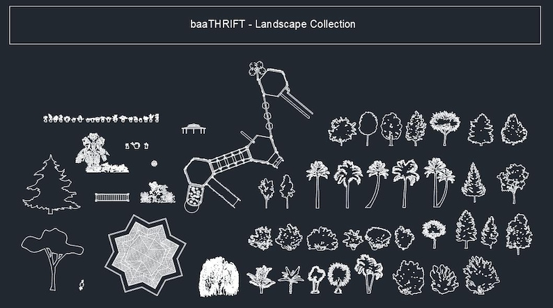 Landscape CAD Blocks Bundle – 2D Autocad DWG Library (4-pack) | Trees ...