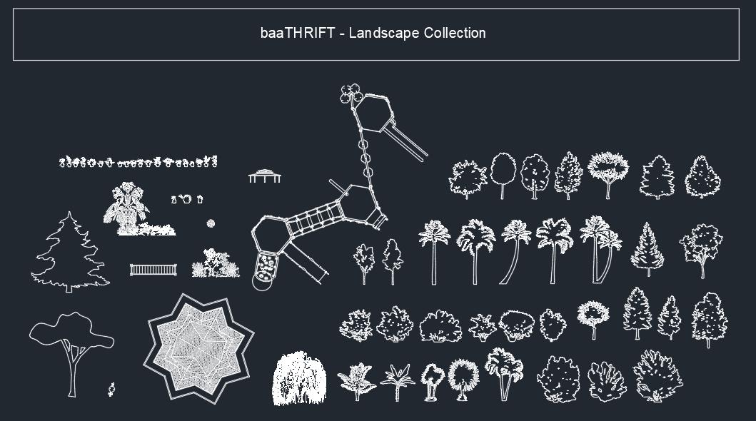 Landscape CAD Blocks Bundle – 2D Autocad DWG Library (4-pack) | Trees ...