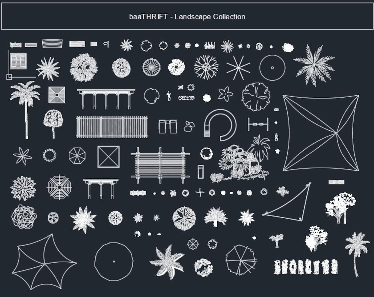 Landscape CAD Blocks Bundle – 2D Autocad DWG Library (4-pack) | Trees ...