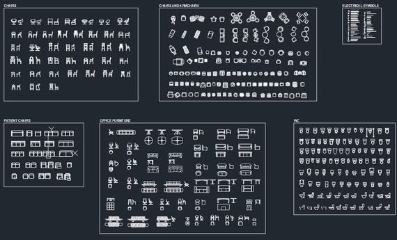 Armchairs Cad Blocks Free Dwg 2d Drawing Top-autocad