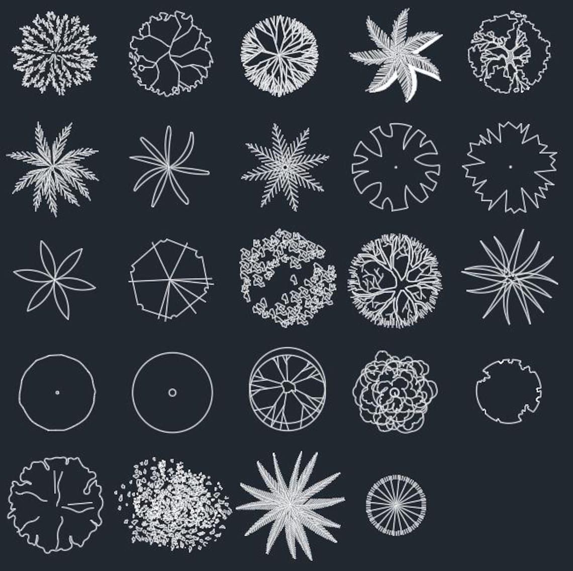 Landscape CAD Blocks Bundle – 2D Autocad DWG Library (4-pack) | Trees ...
