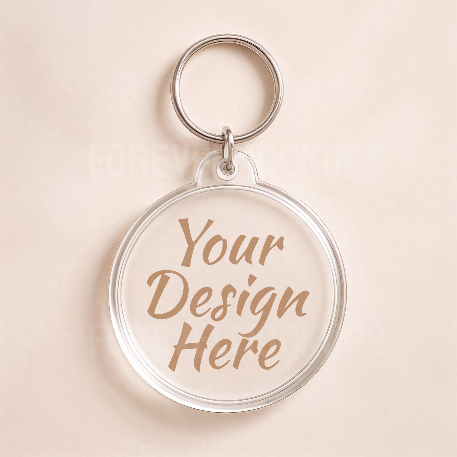 Clear Acrylic Round Keychain Mockup | Keychain JPEG Template | Blank ...
