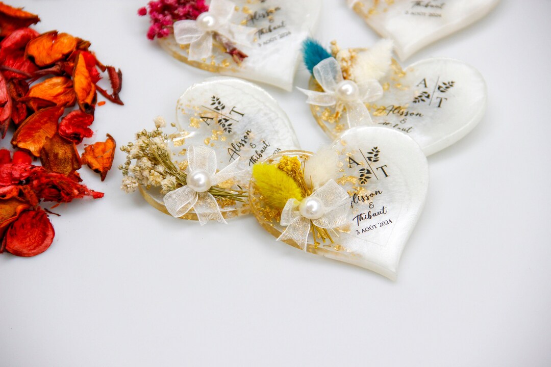 100 Pcs Custom Heart Epoxy Wedding Invitation, Unique Epoxy Wedding ...