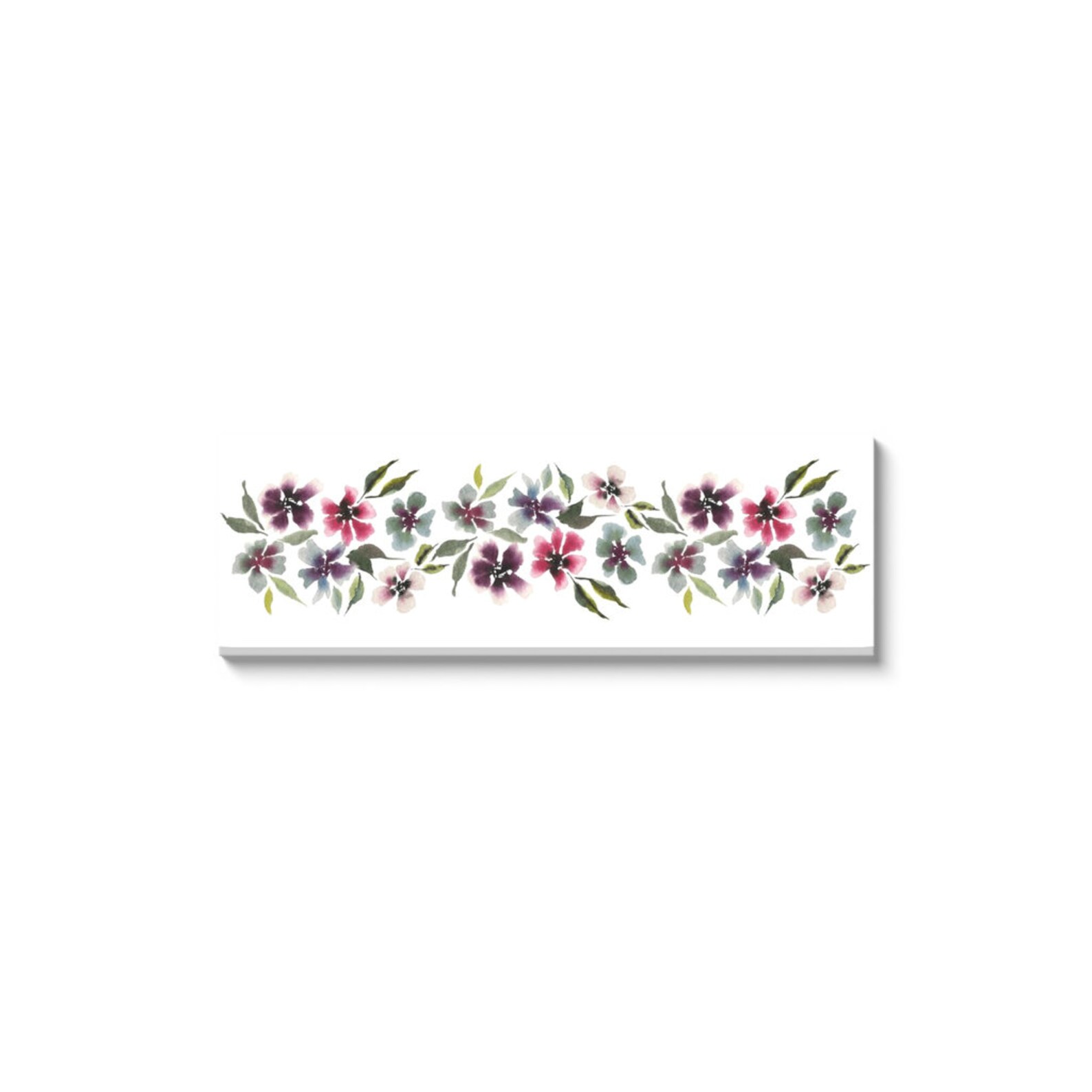 Watercolor Flowers Canvas Wrap, Stretched Canvas, Panoramic Print ...
