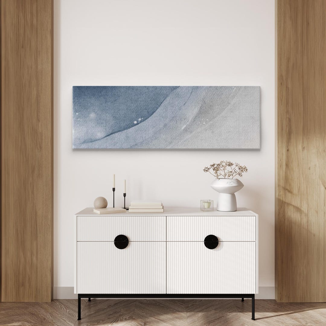Ocean Panoramic Canvas Wall Art, Beach Wall Decor, Minimalist Seashore ...