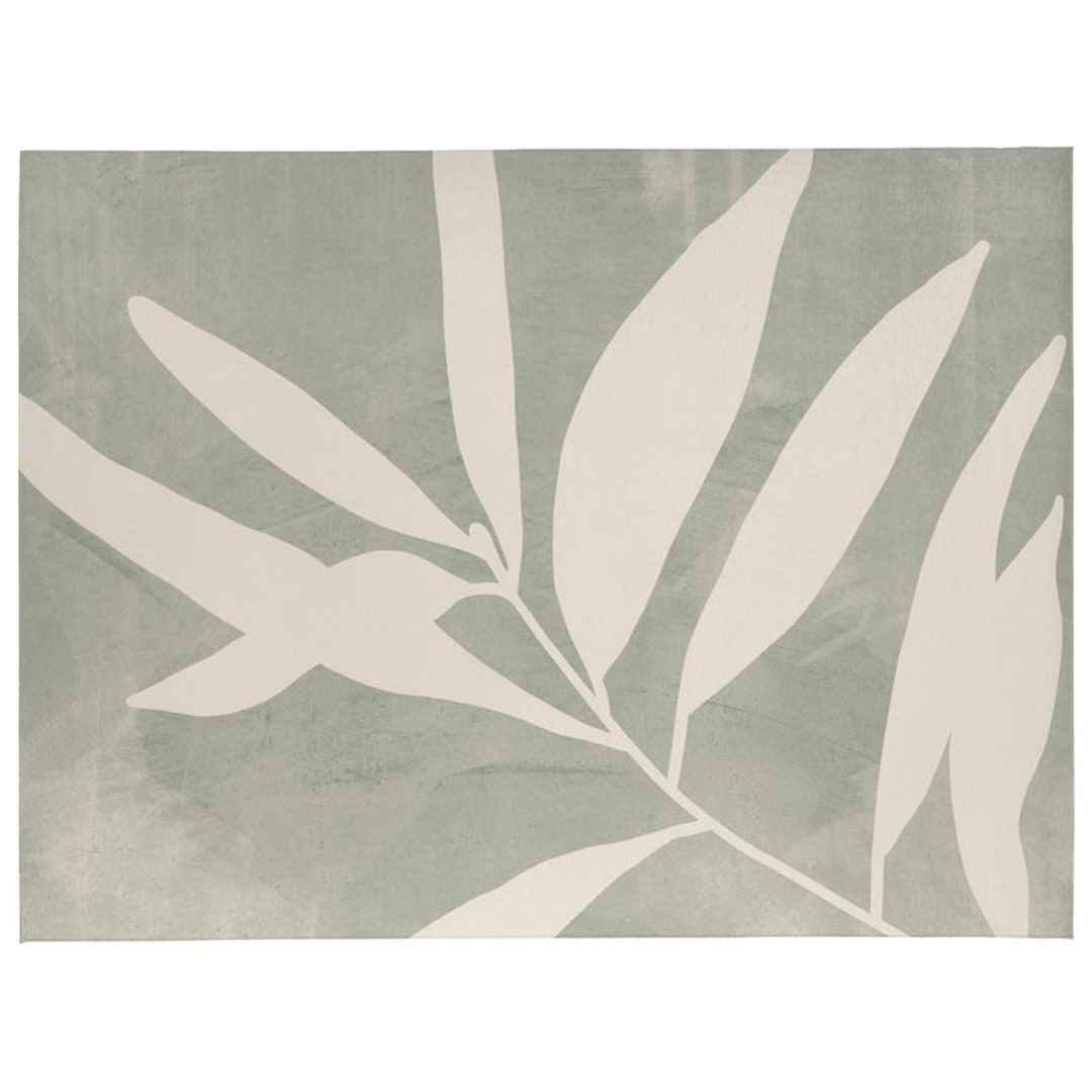 Sage Green Leaf Area Rug, Home Decor, Living Room Decoration, Boho ...