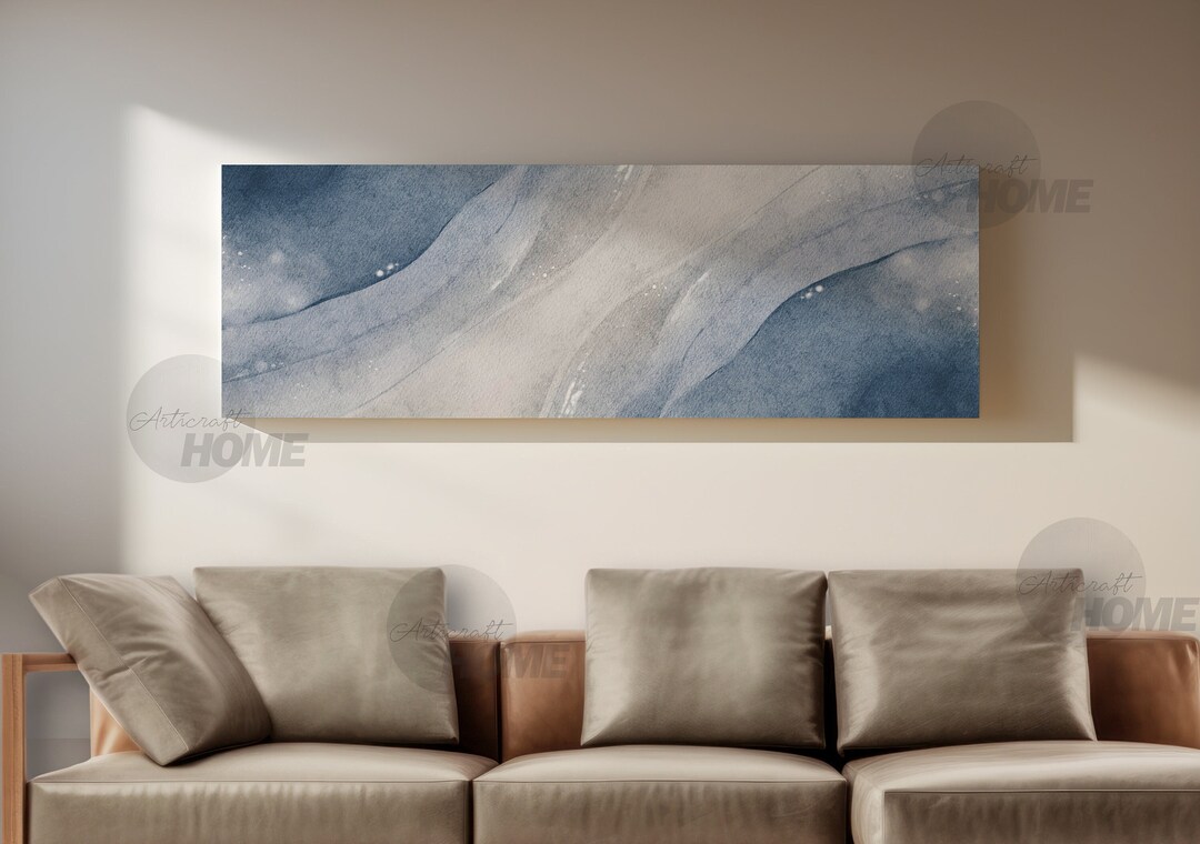 Ocean Panoramic Canvas Wall Art, Beach Wall Decor, Minimalist Seashore ...