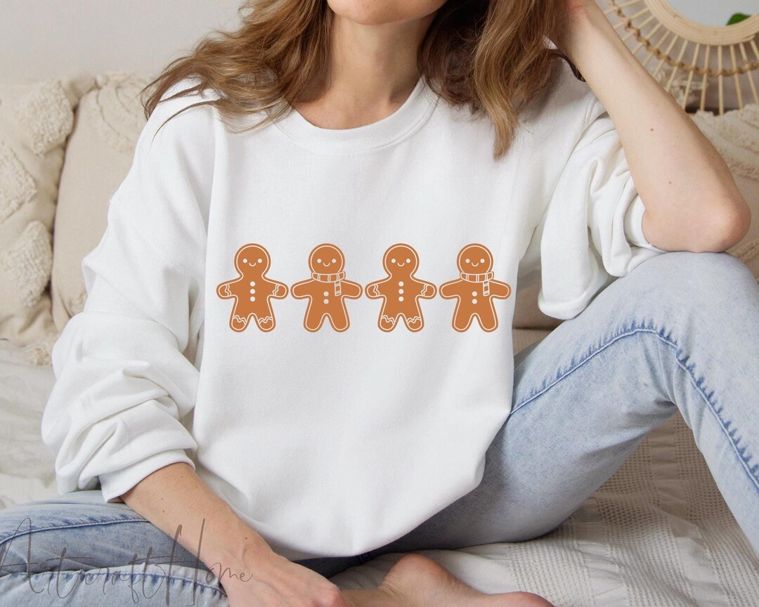 Gingerbread Man Sweatshirt, Cute Christmas Cookies Shirt, Unisex Baker ...