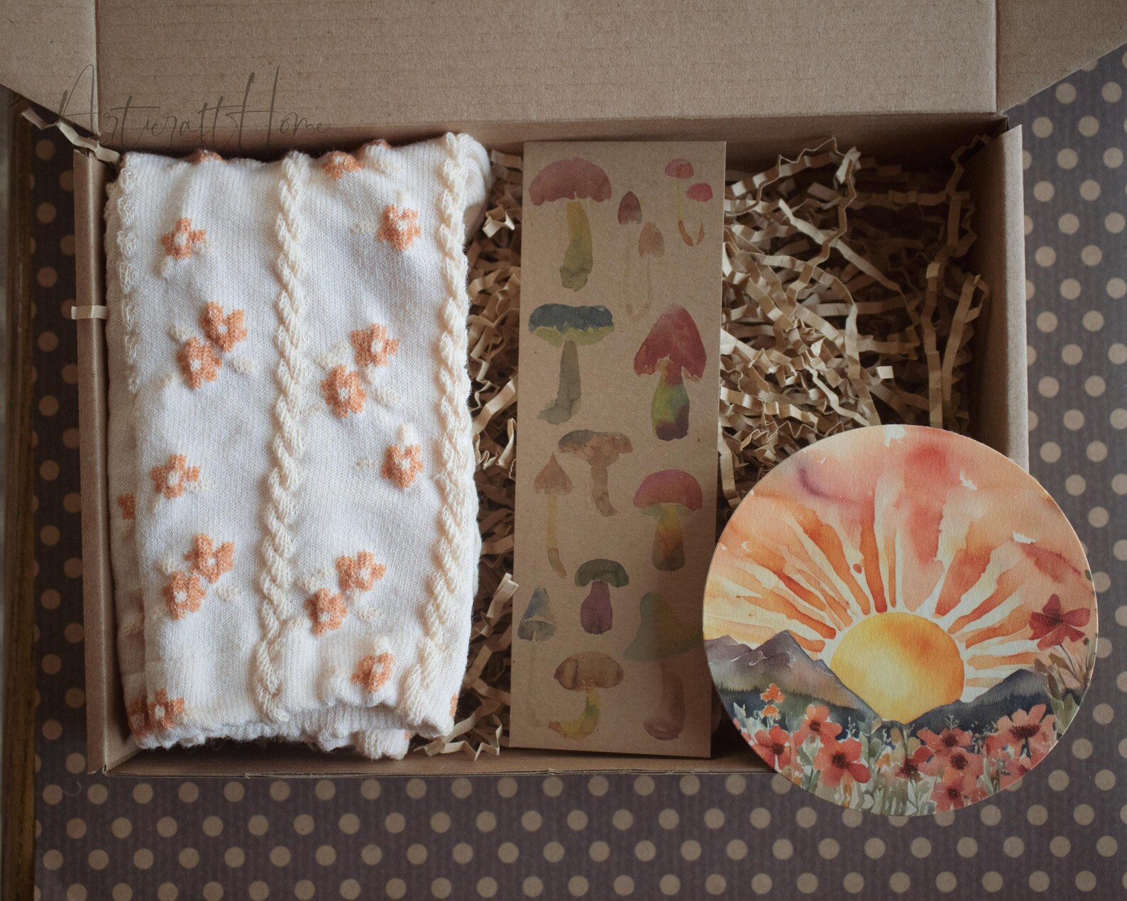 Gift Box, Cottagecore Gift Package, Care Box, Floral Socks, Original ...