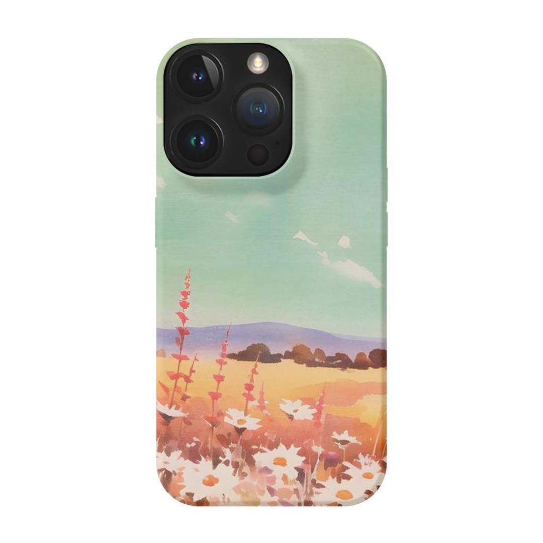 Wildflowers Phone Case, Retro Landscape, Watercolor Field, Iphone ...
