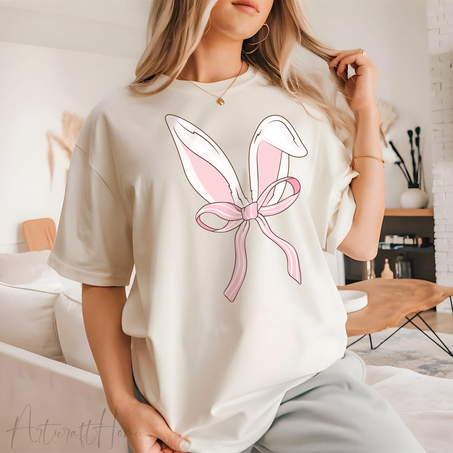 Coquette Bow and Bunny Ears T-shirt, Rabbit Easter Tee, Dyed ...