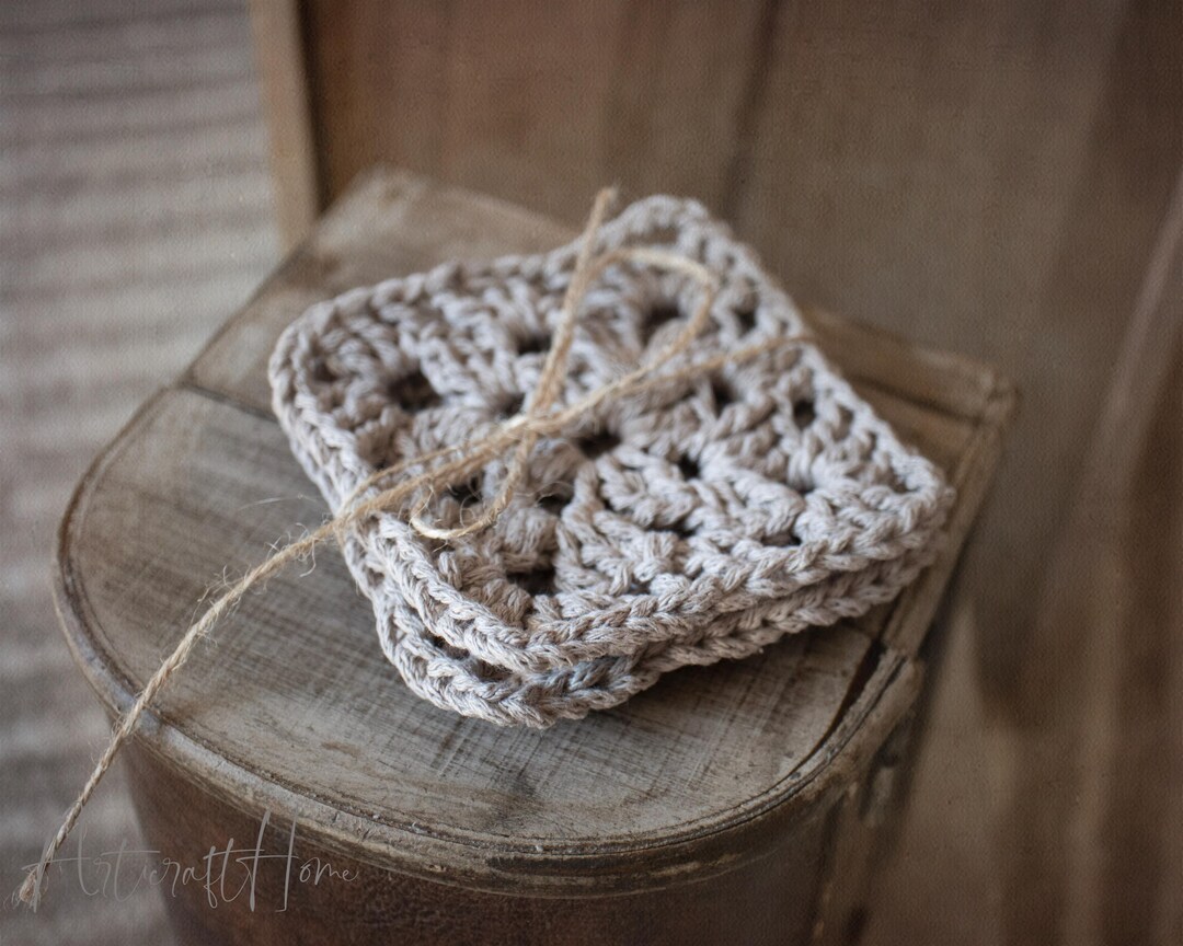 Coffee Cup Coaster, Crochet Coasters in Natural Color, Mug Coasters ...