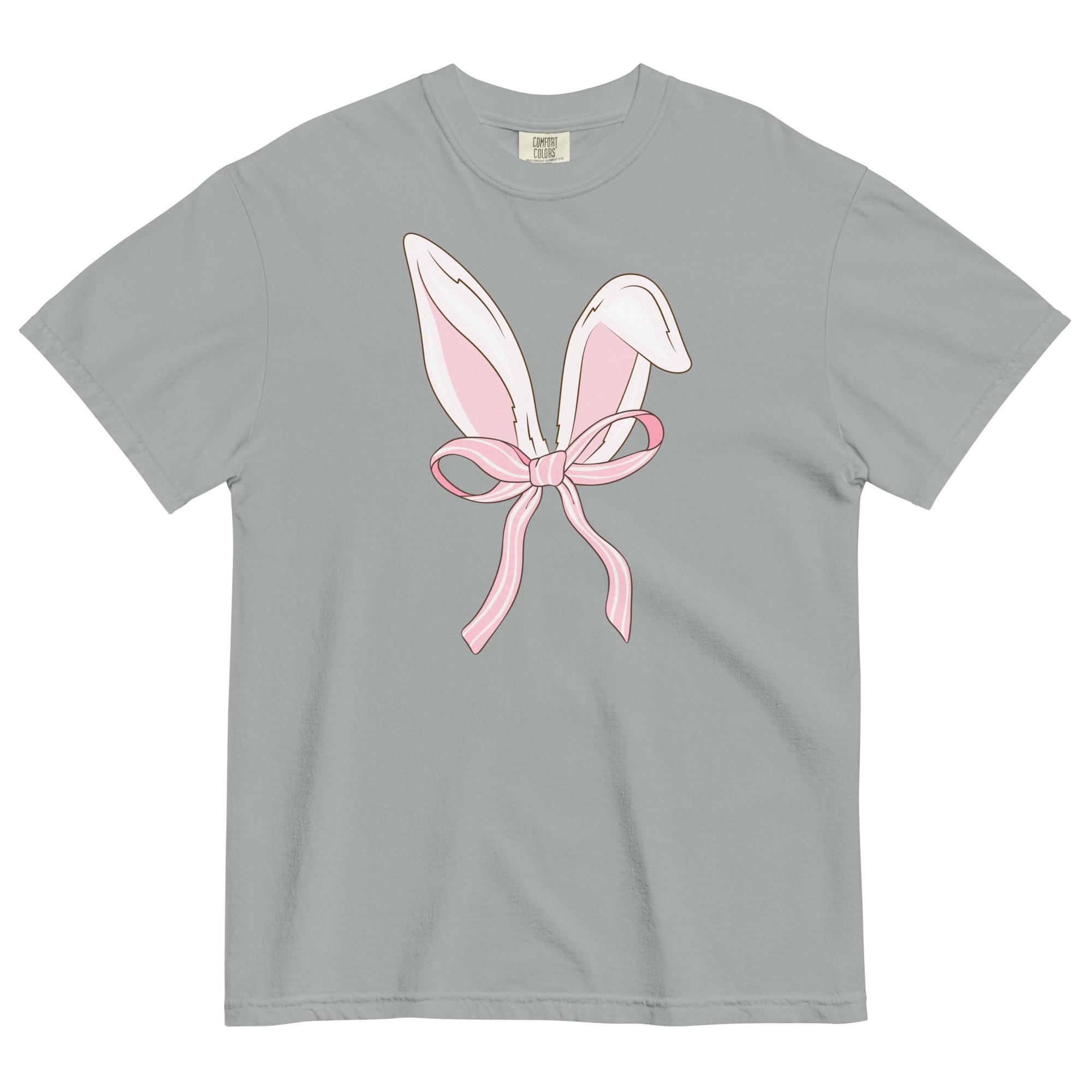 Coquette Bow and Bunny Ears T-shirt, Rabbit Easter Tee, Dyed ...