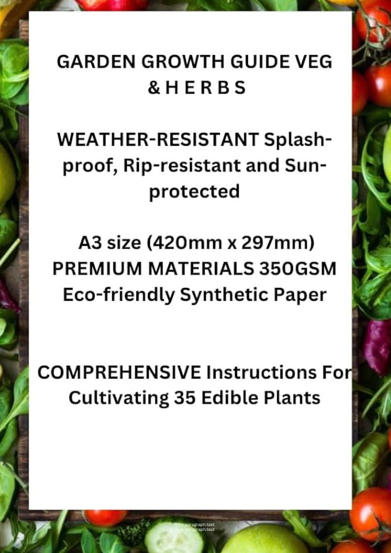 A3 Laminated Garden Planting Calendar Year-round Planner for 36 Herbs ...