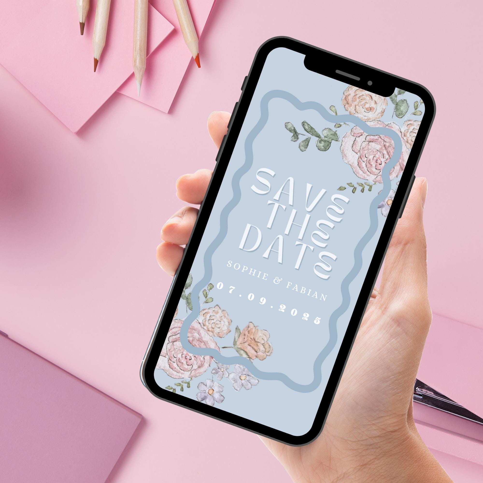 Digital Save the Date Card Template - Customizable - Direct Download ...