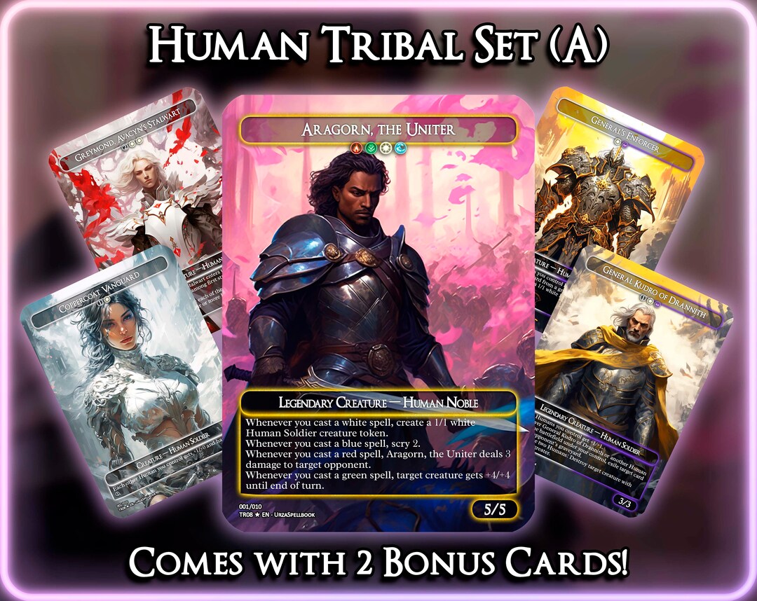 Human Tribal Set A Custom Magic Cards, EDH, Premium MTG Cards, Proxy ...
