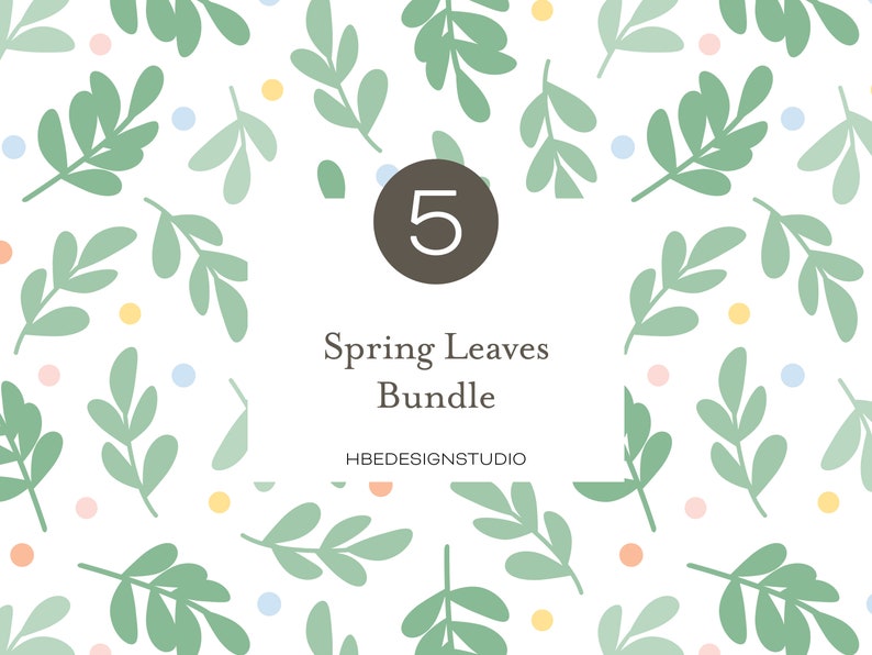 Spring Leaves Clip Art Bundle: Digital Easter DIY (instant Download) - Etsy