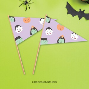 Printable Halloween Peeps Party Flags: Spooky Faces Printable (PDF) - Etsy