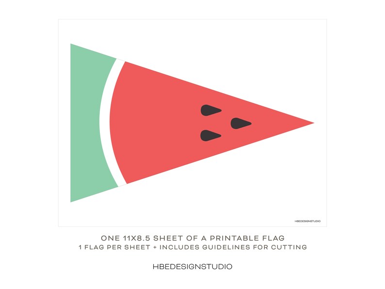 Printable Watermelon Party Flags: BBQ Photo Props (PDF) - Etsy Canada