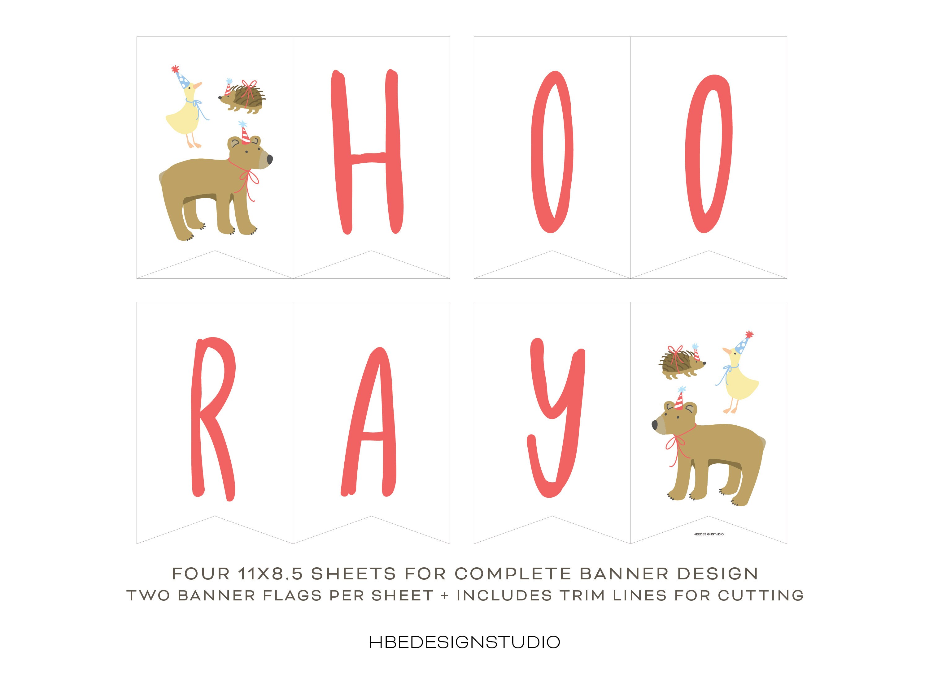 Birthday Banner Printable Instant Download Party Animals Printables Diy ...