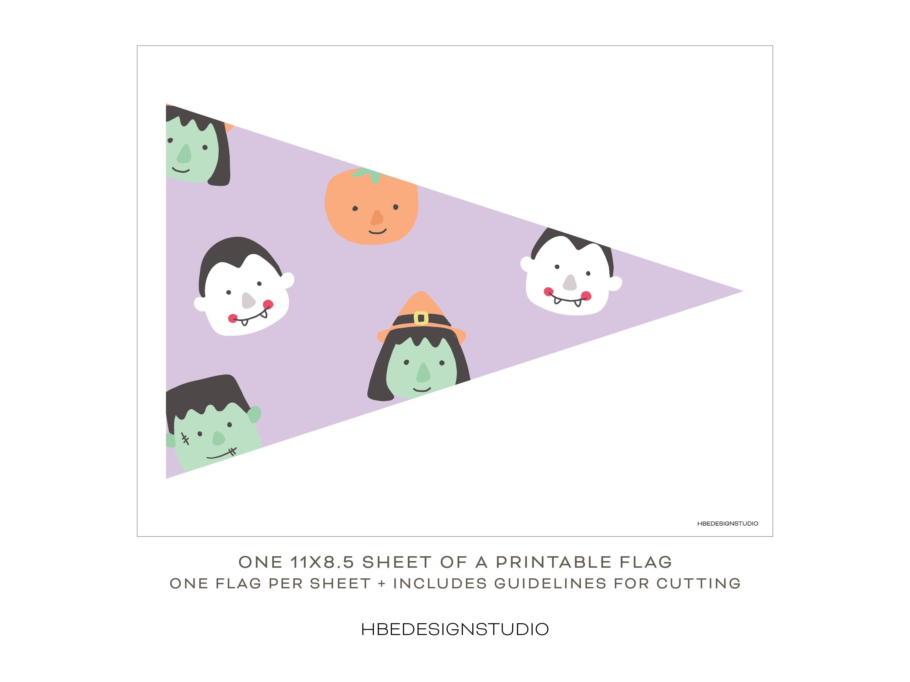 Printable Halloween Peeps Party Flags: Spooky Faces Printable (PDF) - Etsy