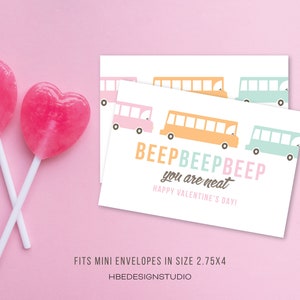 Beep Beep Bus Valentine Printable Instant Download Valentine Printables ...