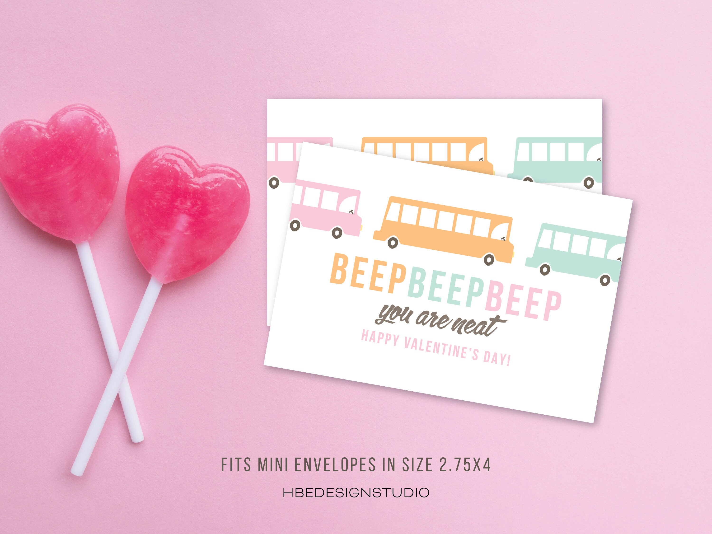 Beep Beep Bus Valentine Printable Instant Download Valentine Printables ...