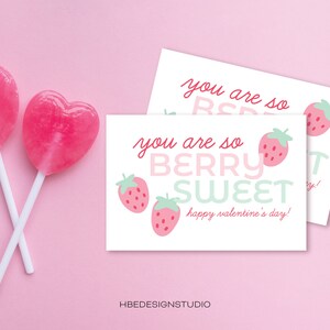 Strawberry Valentine Printable Instant Download Valentine Printables ...