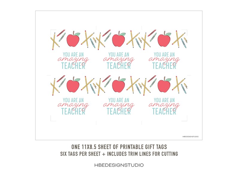 Teacher Appreciation Gift Tags | Instant Download | Teacher Gift Tag ...