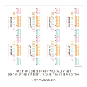 Beep Beep Bus Valentine Printable Instant Download Valentine Printables ...