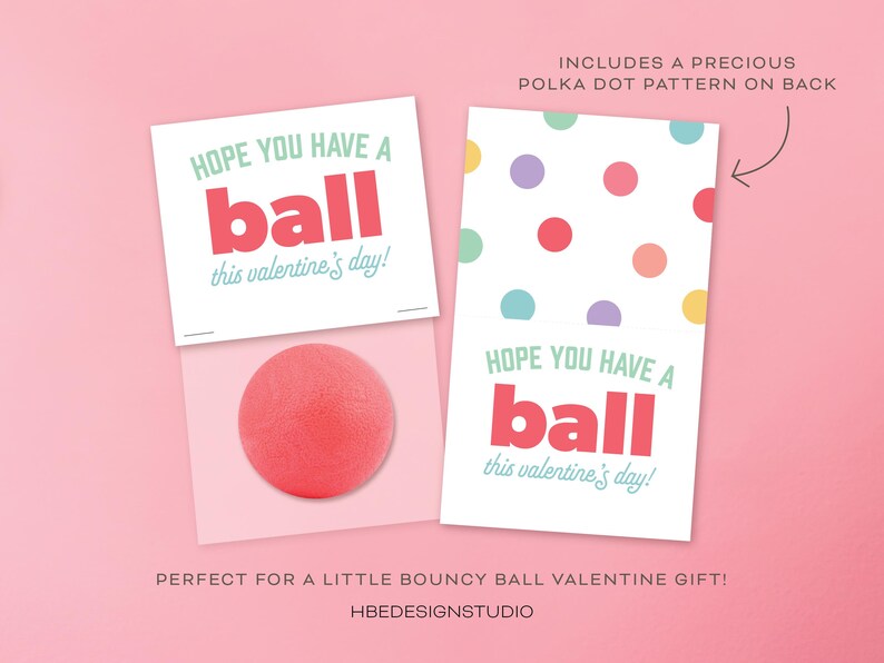 Printable Bouncy Ball Valentine: DIY Kids Valentine (PDF) - Etsy