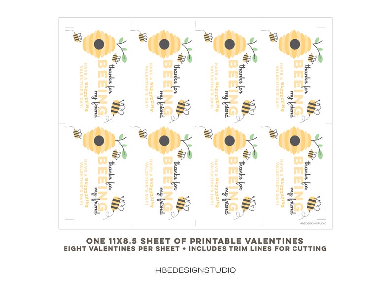 Printable Bee Valentine: DIY Honeycomb Cards (PDF) - Etsy