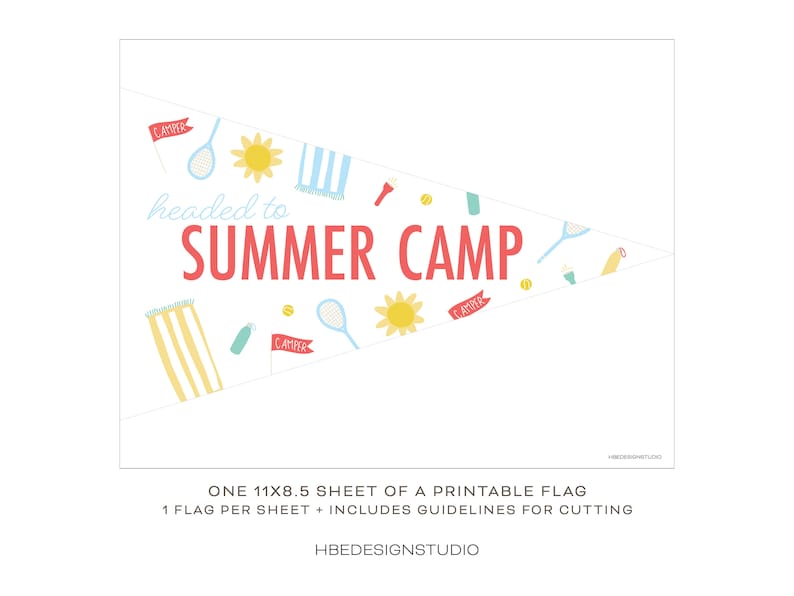 Printable Summer Camp Flag: Photo Props (PDF Download) - Etsy