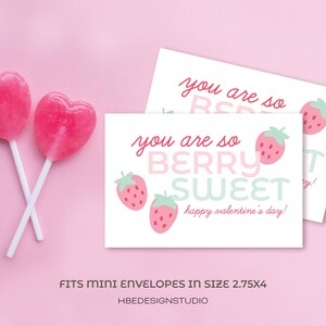 Strawberry Valentine Printable | Instant Download | Valentine ...