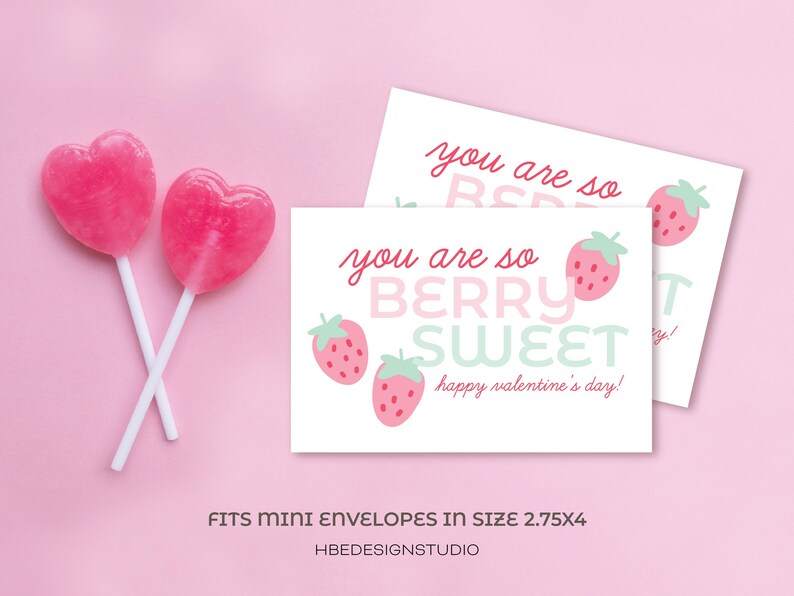 Strawberry Valentine Printable | Instant Download | Valentine ...