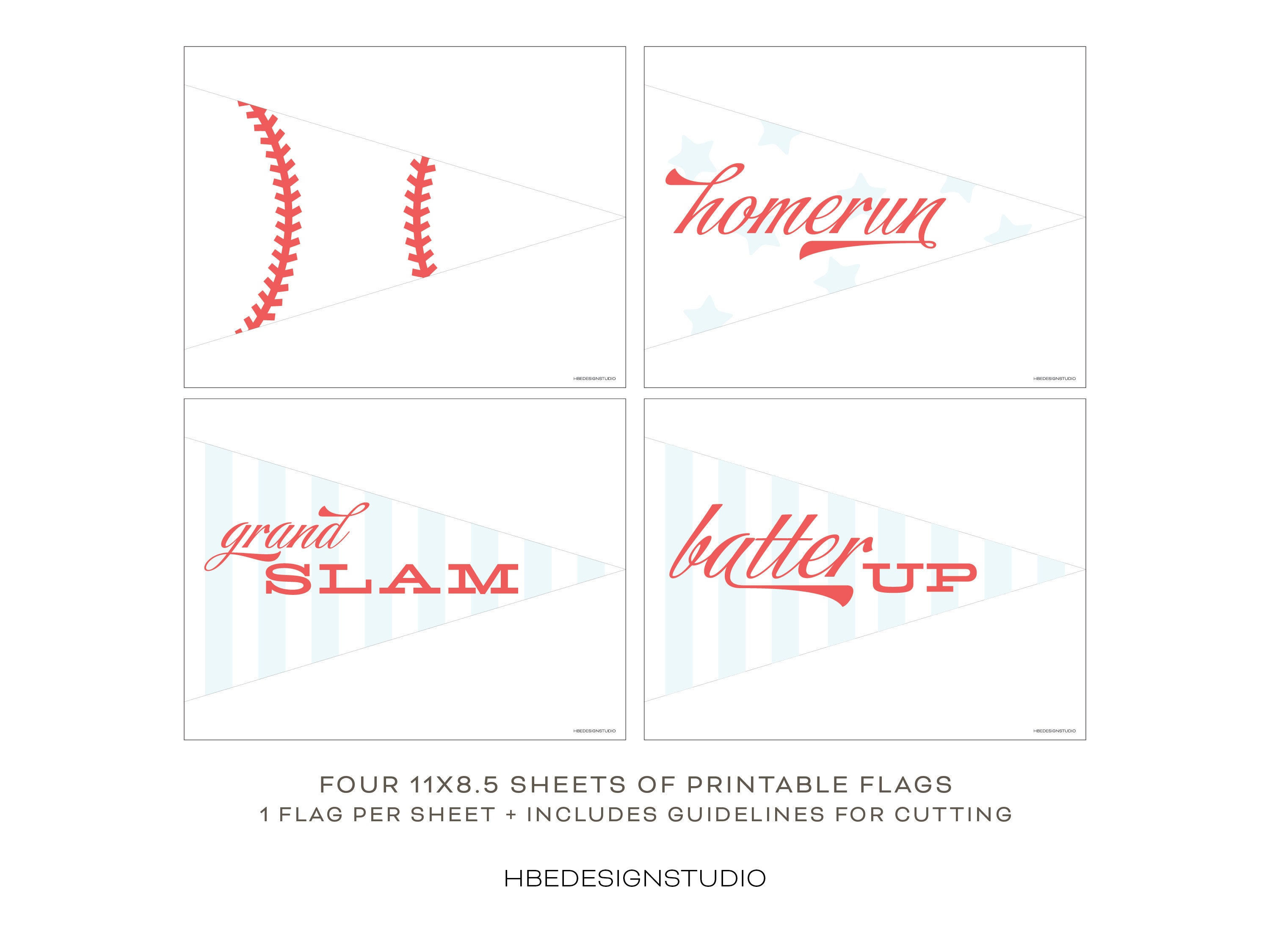 Printable Baseball Flags | Instant Download | Flag Printables ...
