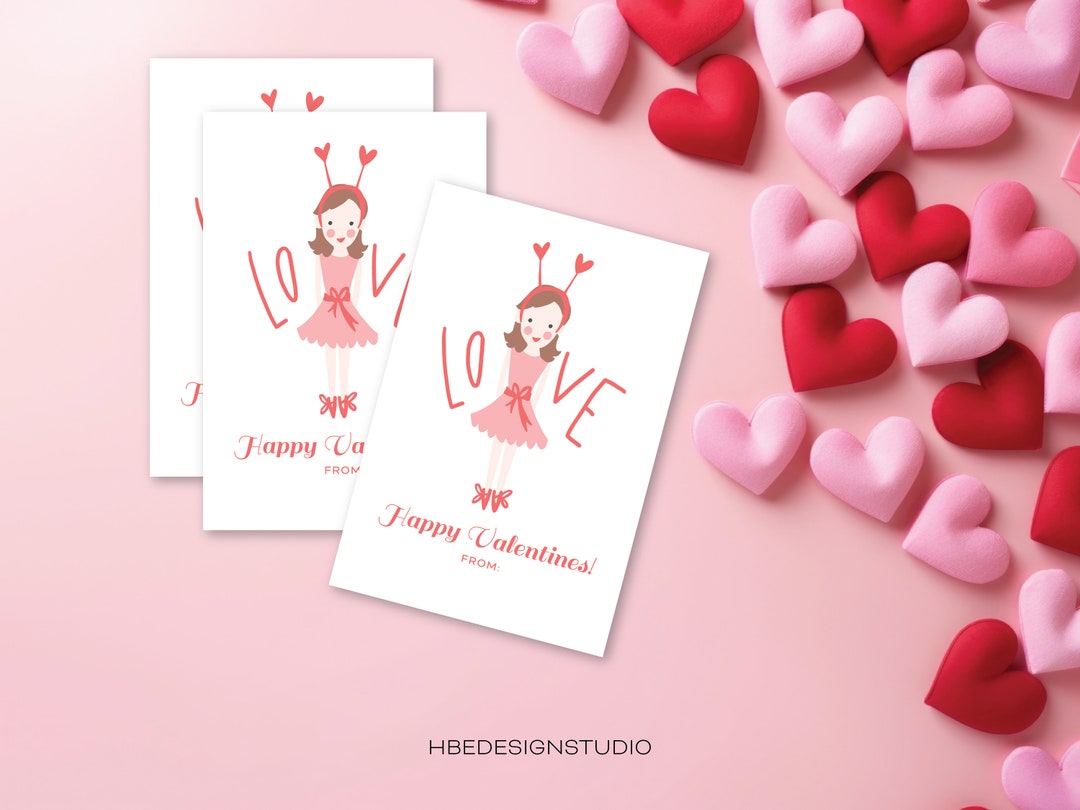 Ballerina Love Valentine Printable | Instant Download | Valentine ...