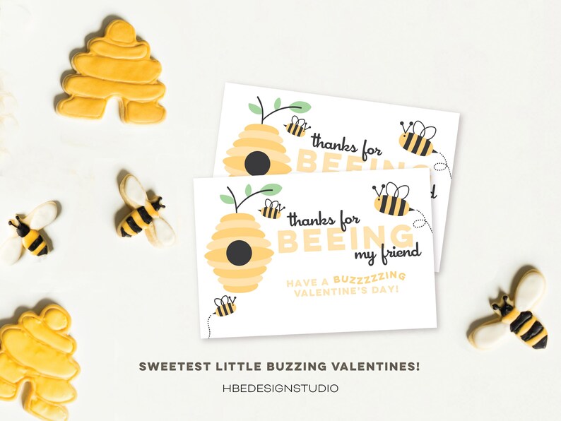 Printable Bee Valentine: DIY Honeycomb Cards (PDF) - Etsy