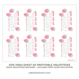 Strawberry Valentine Printable | Instant Download | Valentine ...