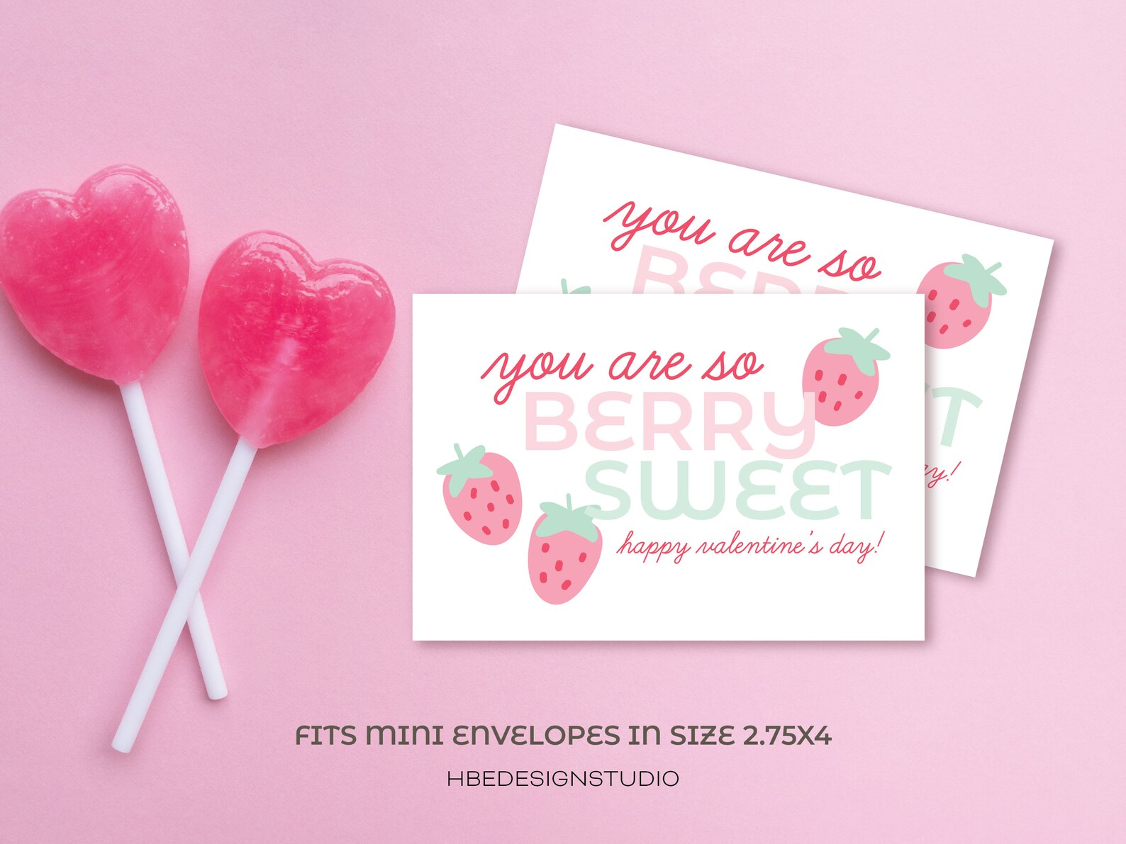 Strawberry Valentine Printable Instant Download Valentine Printables ...