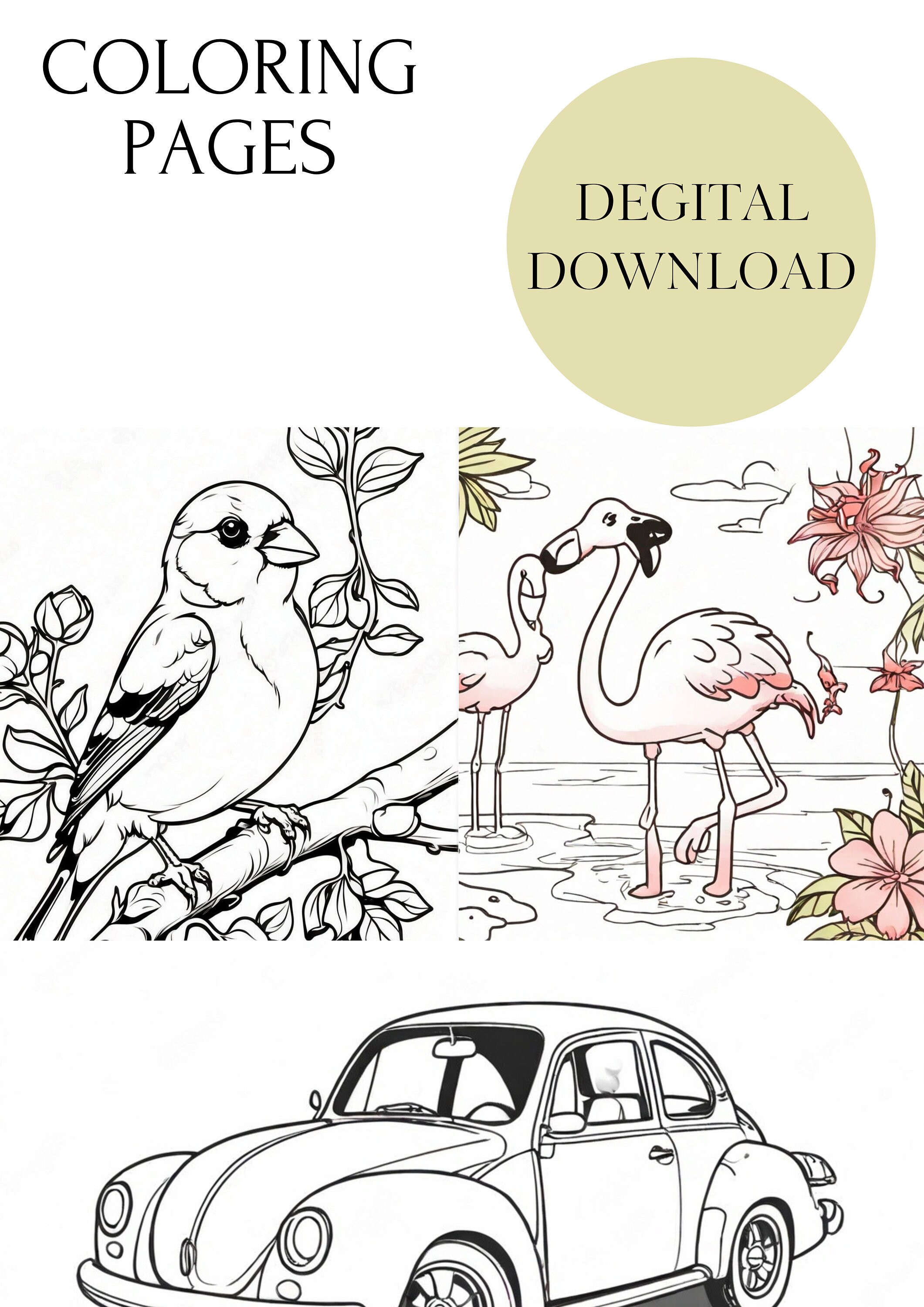 Pages Avec Des Dessins a Colorer - Etsy