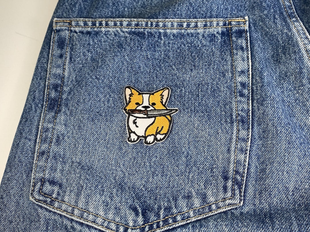 Killer Corgi Dog Embroidery Patch Embroided Iron on Patche Killer Doge ...