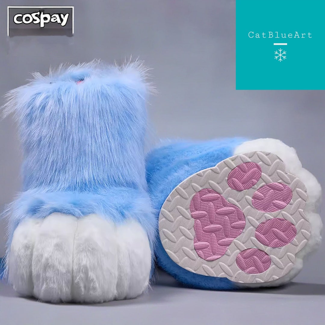 22 Colors Fursuit Shoes, Kawaii Outdoor Foot Paw Fursuit Shoes Cosplay ...