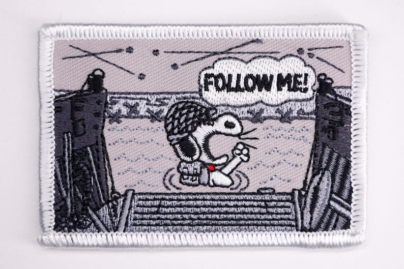 Snoopy D-day Follow Me - WWII Omaha Beach Ruck Morale Patch ...